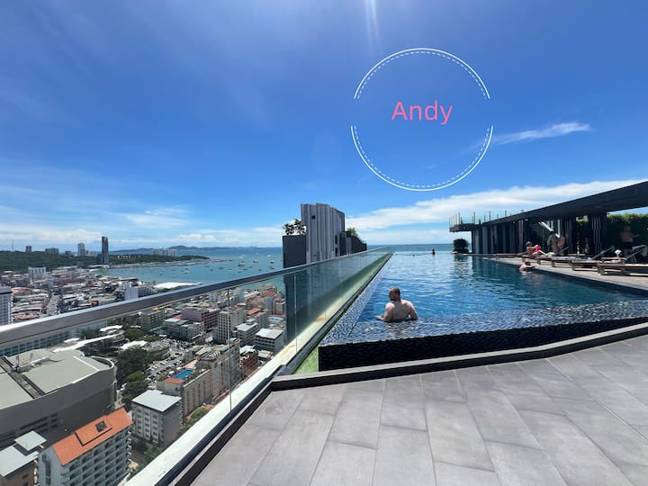 #B1the Base.central. 芭提雅中央基地网红公寓.顶楼无框泳池. - Pattaya