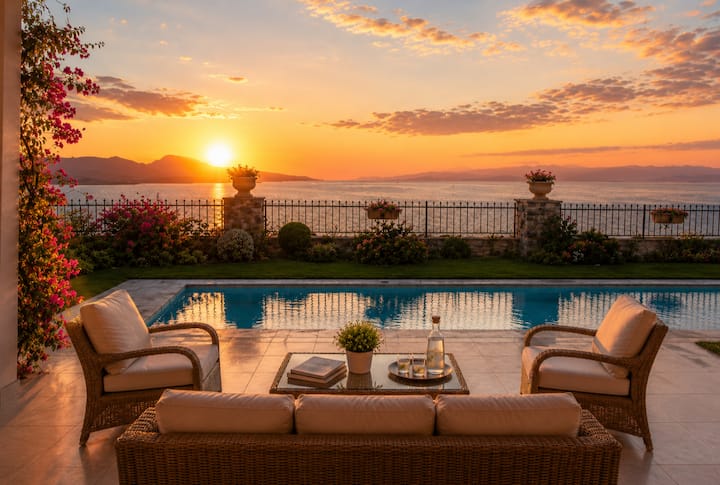 Aegean Sunset Villa Heated Pool - Turgutreis
