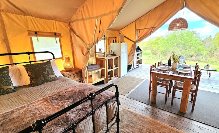 Tente Safari Glamping De Luxe Avec Jacuzzi Privé - Corrèze