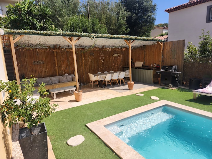 Villa Climatisée Avec Piscine 2km Des Plages - Cagnes-sur-Mer