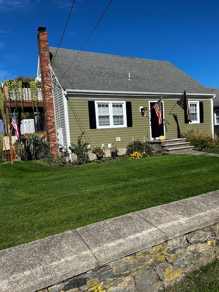 Camp Littleneck Apt. B Back Yard Entrance - Bristol, RI