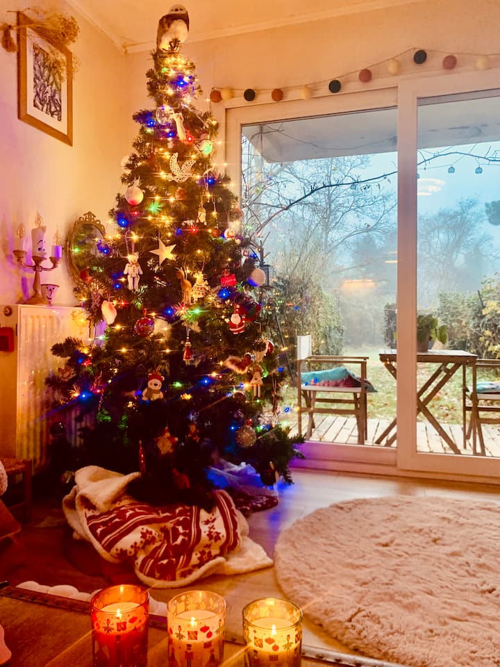 Appartement Charmant Et Coloré Avec Jardin - Theix