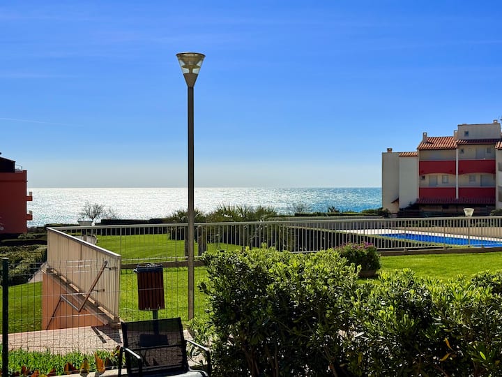 Indes Galantes-vue & Accès Mer-piscine-falaise - Le Grau d'Agde
