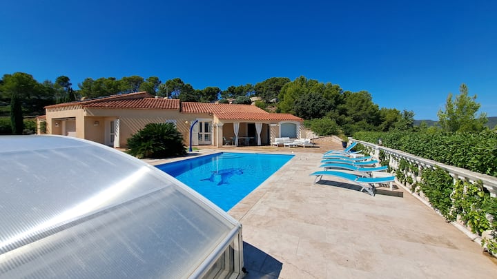 Villa Au Calme Climatisée, Vue Panoramique Piscine - La Cadière-d'Azur