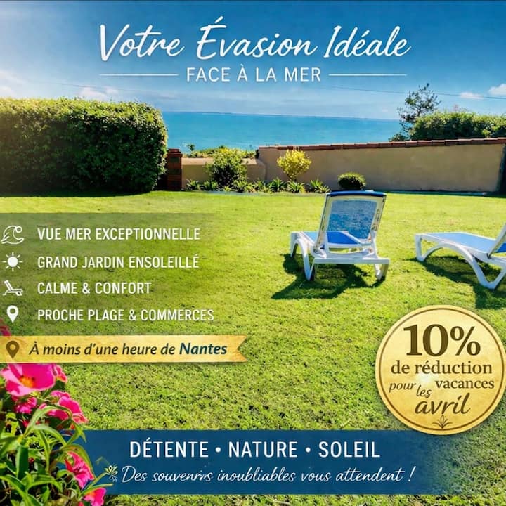 Maison Familiale Vue Mer Au Calme 3* - Villa Rose - Préfailles