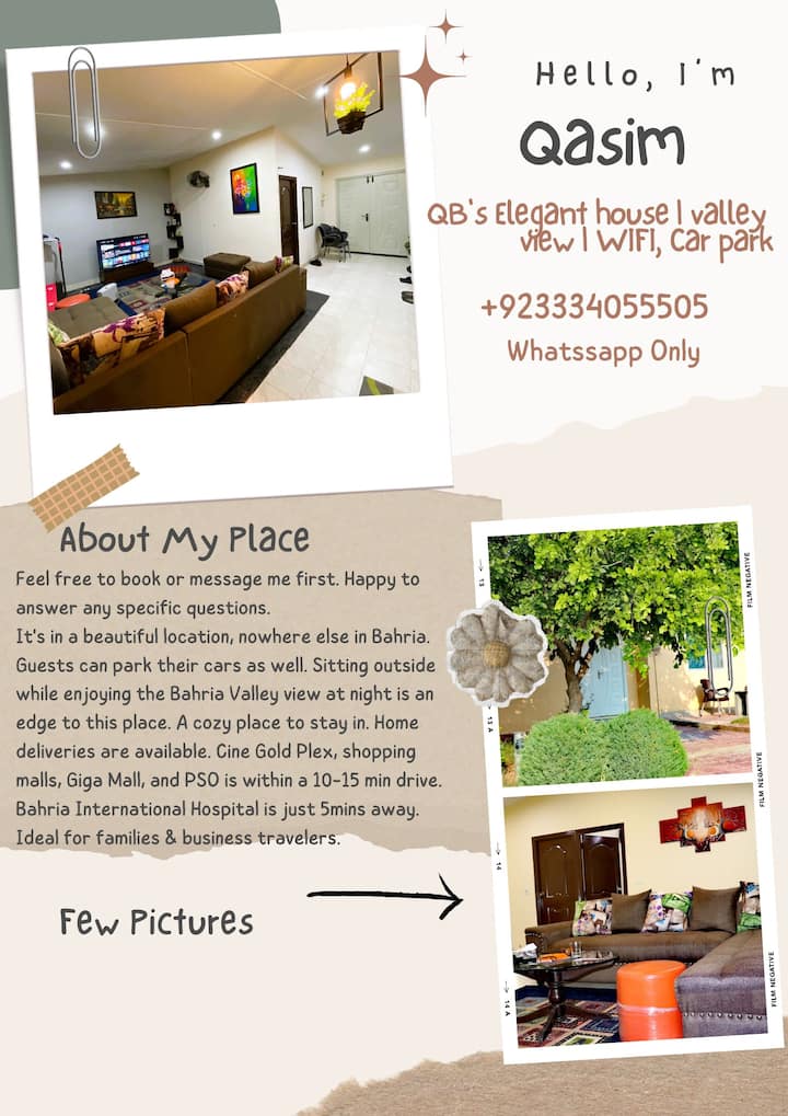 Qb's Elegant House | Valley View | Wifi, Car Park - Islamabad
