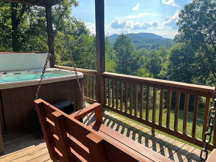 Mtn View Retreat - Creek/firepit/hot Tub/game Room - Murphy, NC