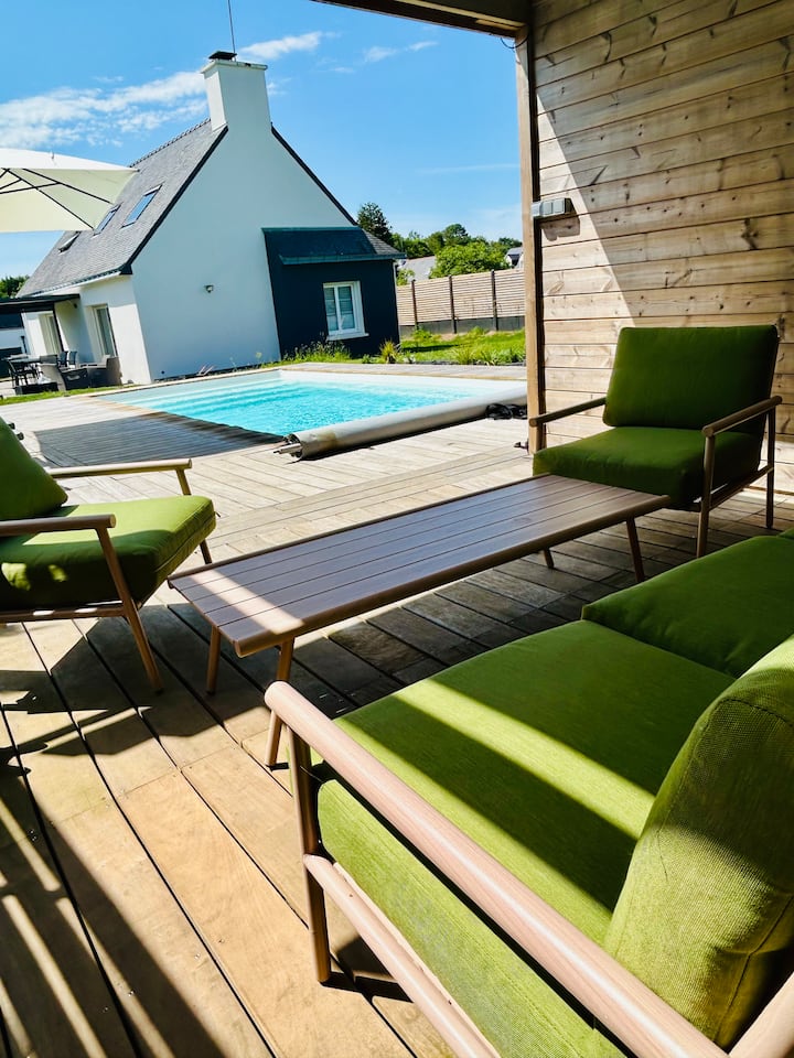 Maison Cosy - Piscine Chauffée & Jardin Clos - Arzano
