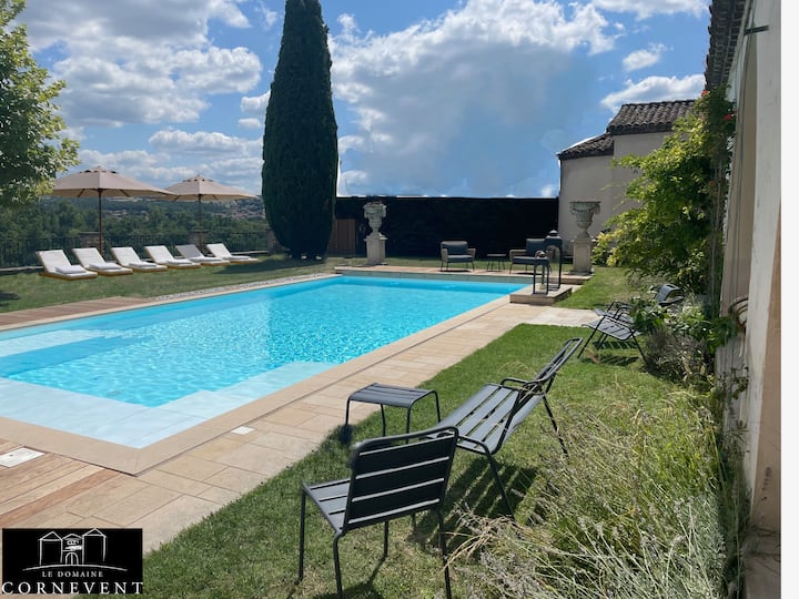 Domaine Cornevent Lyon-parc-piscine-scandinave - Brignais