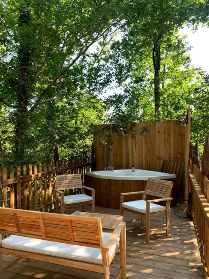 Magic Roof Top Bus In The Forest! Tree Bath Tub! - Mimizan