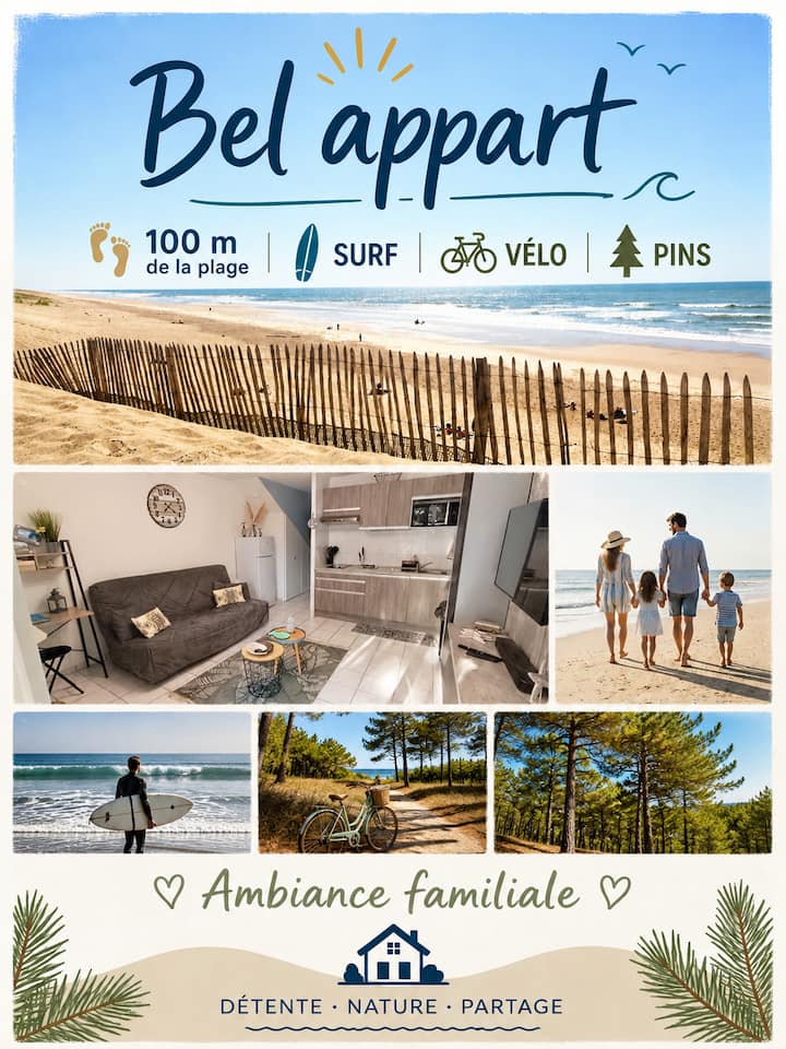 Bel Appart à 100 M De La Plage /Dispo Juin à Août - Carcans