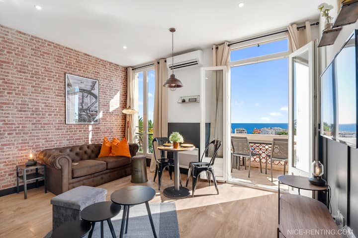 * Cambrai * Terrasse Vue Mer - Clim - Calme - F2 - ibis budget Nice Californie Lenval