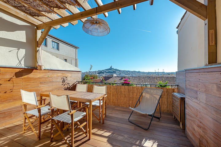 Rooftop Le Panier - Panorama Notre Dame - 馬賽