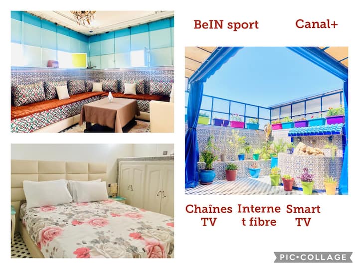 Riad Style-sky View-internet Fibre-chaînes Tv - Agadir