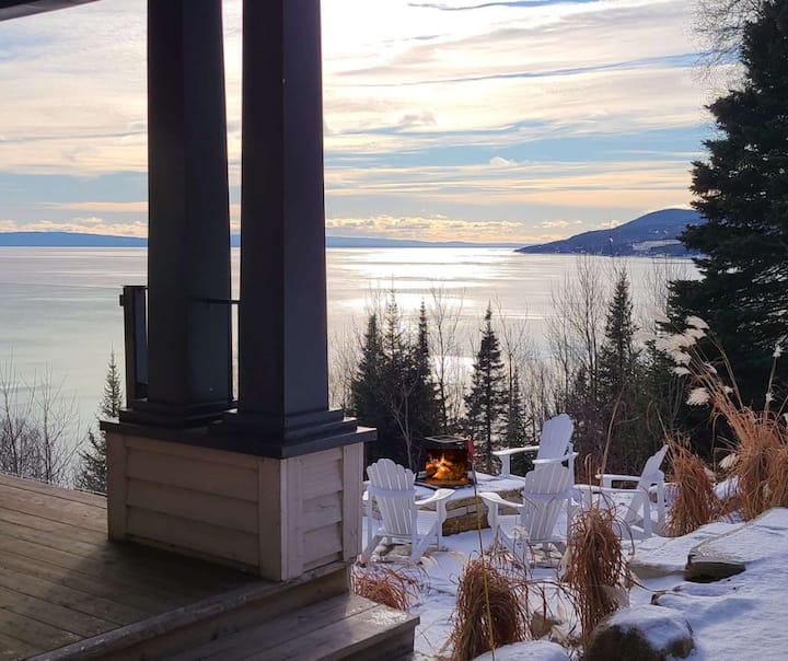 Hôtel à La Maison - Villa Du Grand Fleuve Avec Spa - Charlevoix