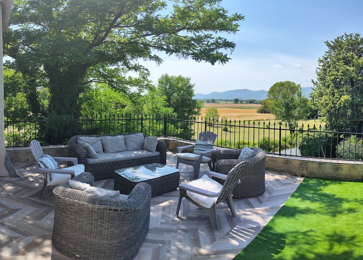 Haut De Villa Avec Terrasse Xxl, Vue Et Piscine - Valensole