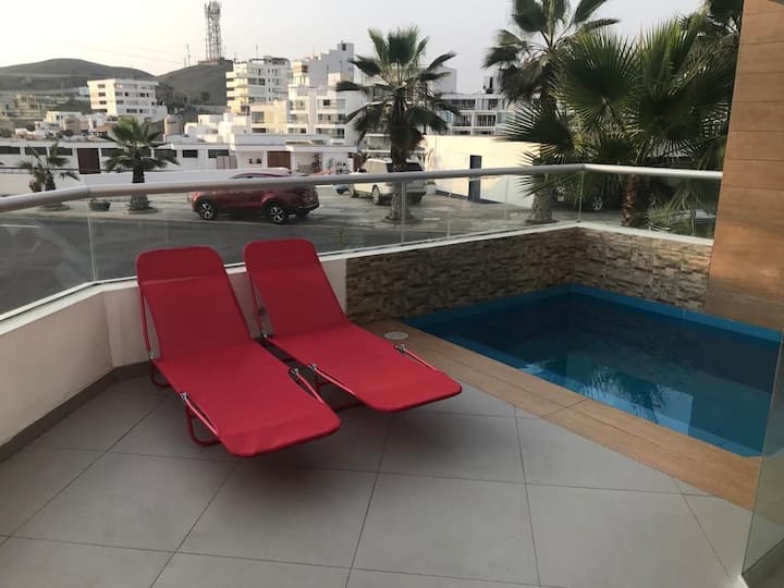 Lindo Departamento Con Piscina En Santa María - Chilca