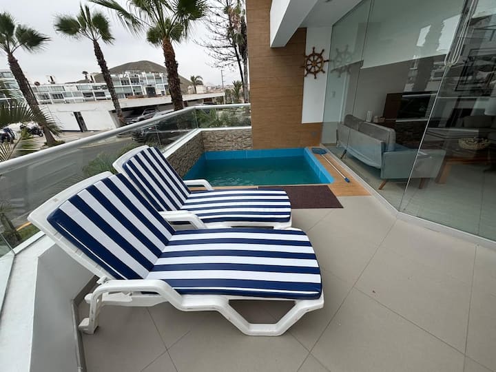 Lindo Departamento Con Piscina En Santa María - Chilca