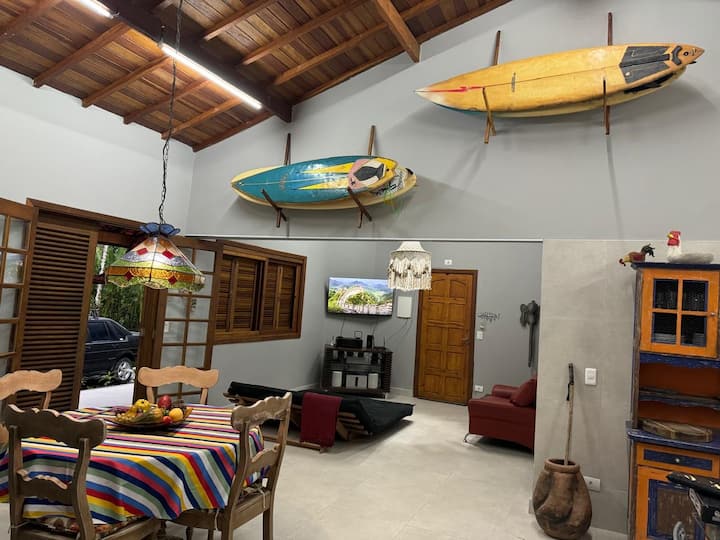 Casa 4 Qtos + Ar + Piscina Natural + Praia + Paz - São Sebastião