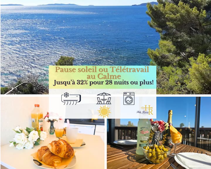 Vue Mer & Clim — Corniche Pompidou, Plages à Pied - La Seyne-sur-Mer