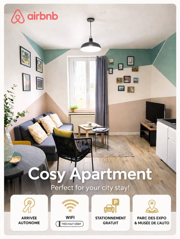 Appart Cosy Musée Auto Parc Expo Parking Gratuit - Mulhouse