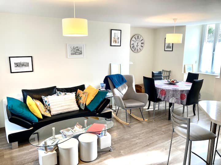 Granville,200mgarecentre.800mmer.draps,serviettes! - Plage de Donville-les-Bains