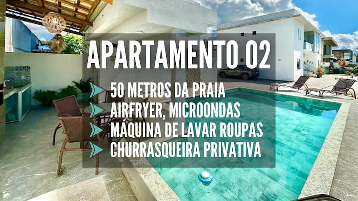 Apb02: 50m Da Praia, Frente Mar, 2 Qts C/ar - Brazil