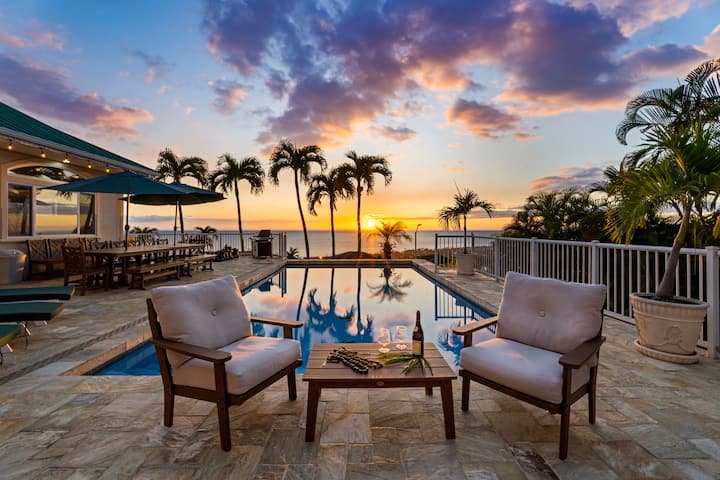 Honu Hale: Oceanview Estate W/ Pool, Hot Tub, Ac - Kailua-Kona, HI