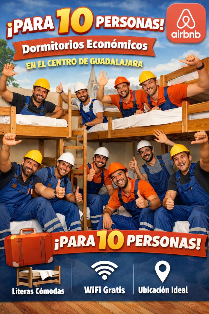 Dormitorios Económicos Centro Guadalajara 10 Camas - Guadalajara