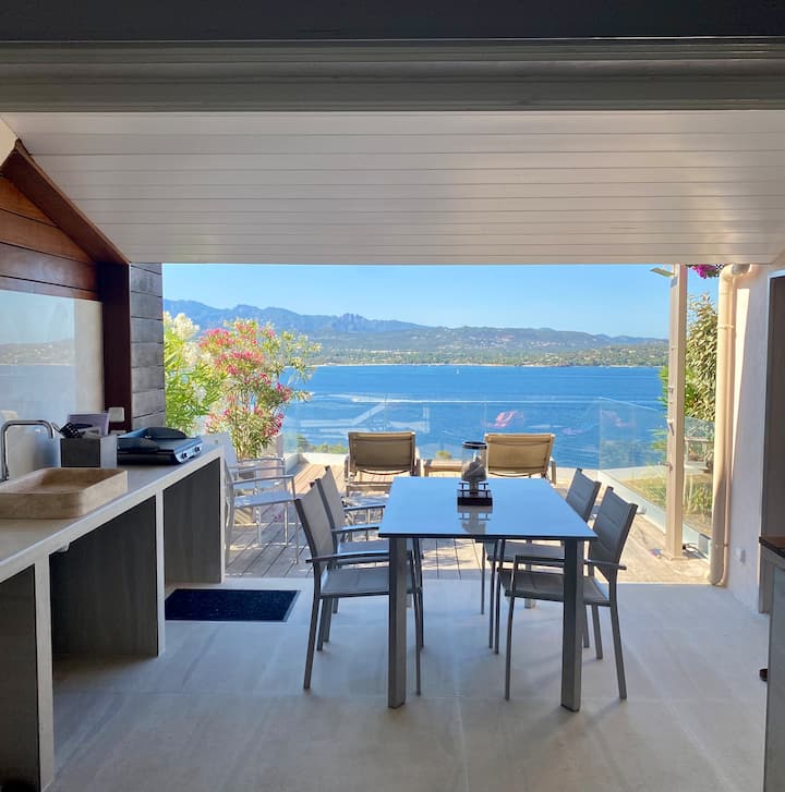 Belle Villa Vue Mer Piscine Parking Plage à Pied - Korsika