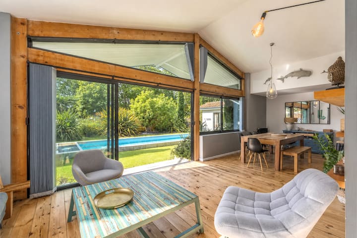 La Guyenne, Grande Villa Familiale Près Du Bassin - Lanton