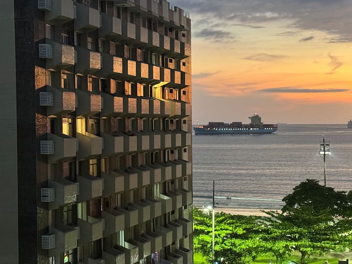 Ap. Pé Na Areia Santos Ar Cond / Wifi - Santos