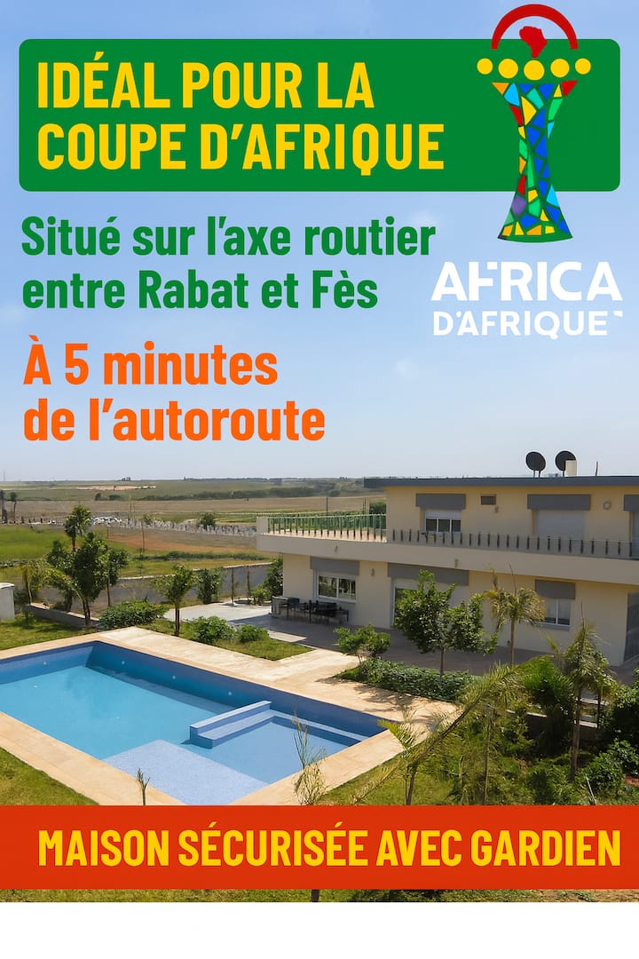 Ferme Villa Avec Grande Piscine 
1850 Dh
8 Pers - Tiflet