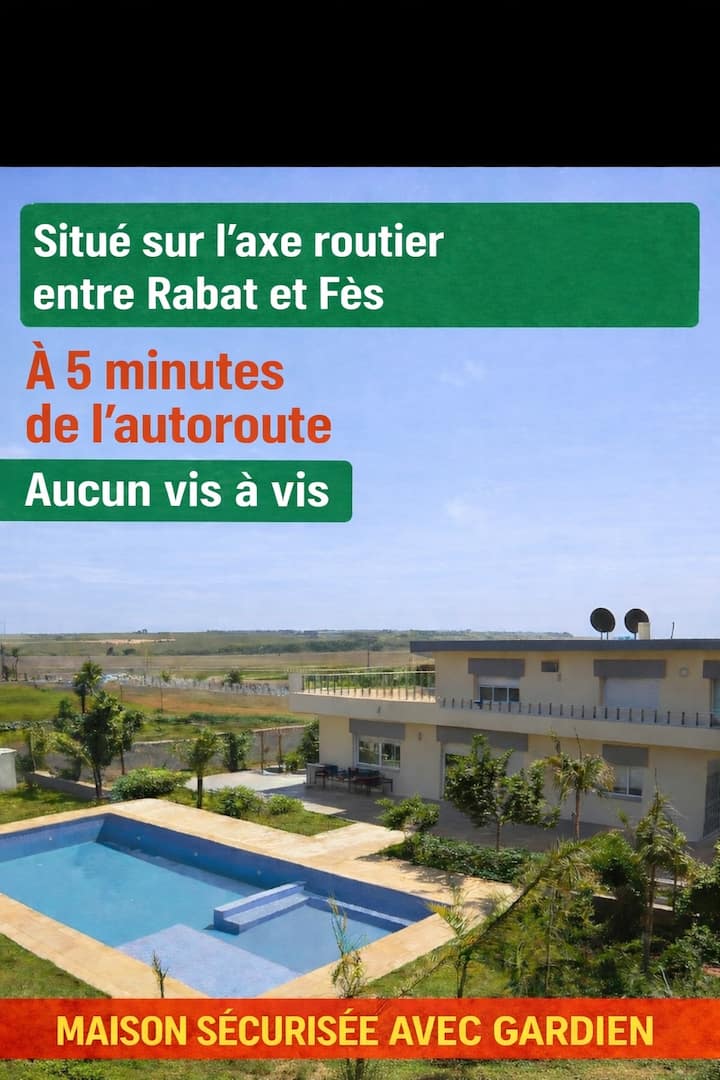 Ferme Villa Avec Grande Piscine 
1850 Dh
8 Pers - Tiflet