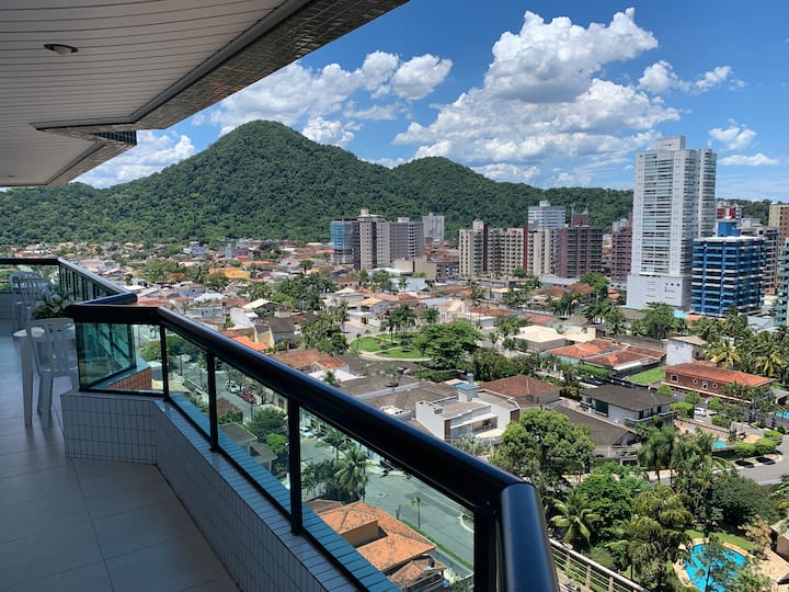 Apartment 133m² Barbecue On Balcony Canto Do Forte - Santos