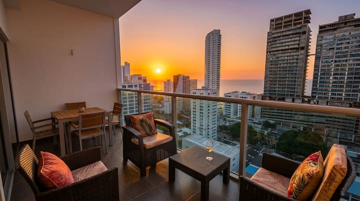 Apartment 18th Floor In Bocagrande. Sunset View - Cartagena