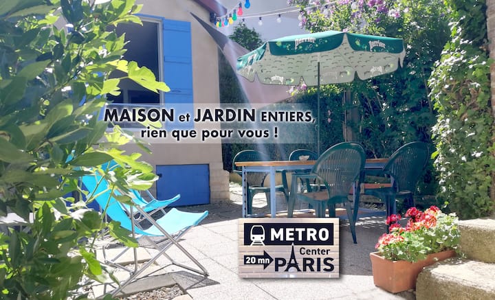 Maison + Jardin 20 Mn Centre Paris. Metro La Dhuys - Sevran
