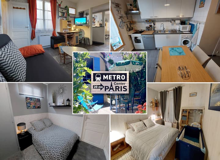 Maison + Jardin 20 Mn Centre Paris. Metro La Dhuys - Noisy-le-Sec