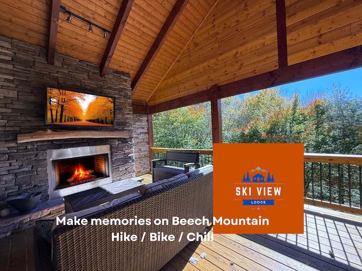 Ski View Lodge /Amazing Deck W/ Fireplace/pets Ok - Beech Mountain
