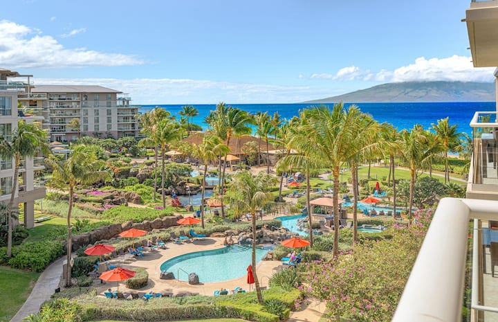 Maui Resort Rentals: Honua Kai - 4 Total Bedrooms, Stunning 5th Floor Interior Courtyard Ocean Views! - Kaanapali, HI