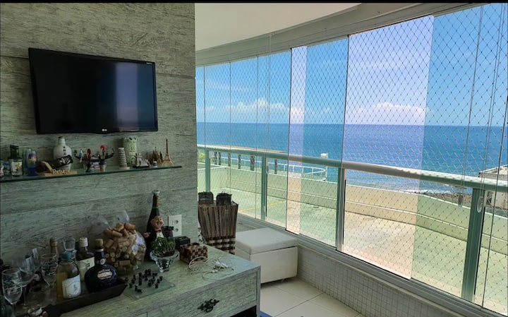 Apt Mobiliado Com Linda Vista Mar Em Salvador Ba. - Salvador