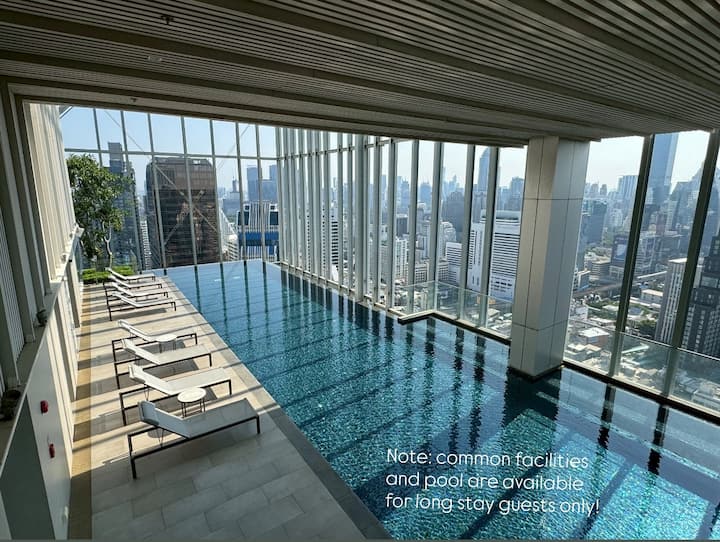 Luxury High Flr, 3min To Bts, Late C/o, Wifi, Pool - Bangkok