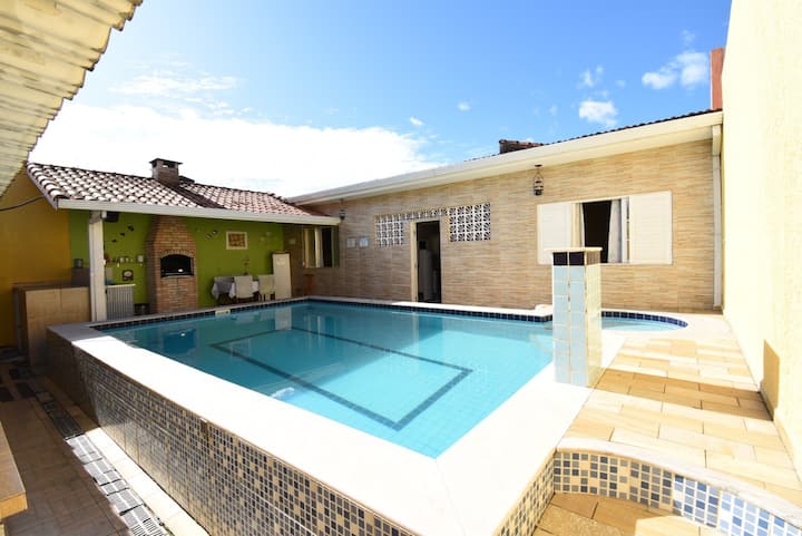 Casa Edícula Piscina Churrasqueira Wi Fi E Garagem - Peruíbe