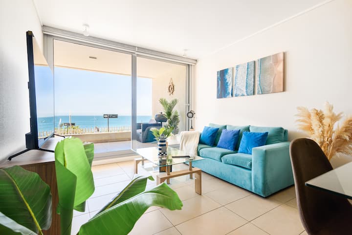 2r2b, Sea View, Beachfront, Parking, Pool - Concón