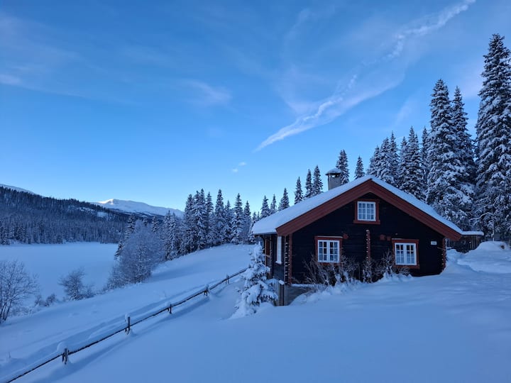 Tømmerhytta På Viken Fjellgård, Ved Fiskevann. - Norway