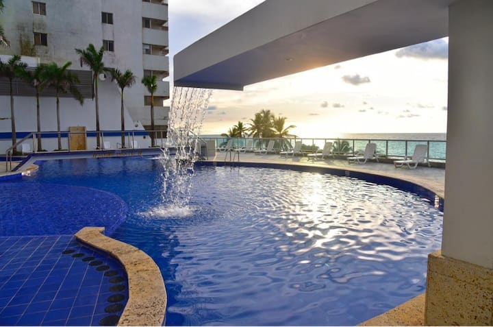 Apt Nice View+pool+ac+wifi+sea Front At Cartagena - Cartagena