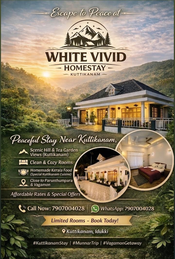 White Vivid Homestay, The Wind Beneath My Wings. - Kuttikkanam
