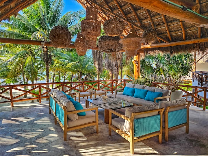 Villa Palmeras - 6 Habitaciones Beachfront - Isla Holbox