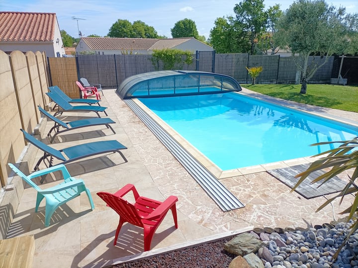 Le Calme Proche De La Mer Avec Piscine Privé - Brem-sur-Mer
