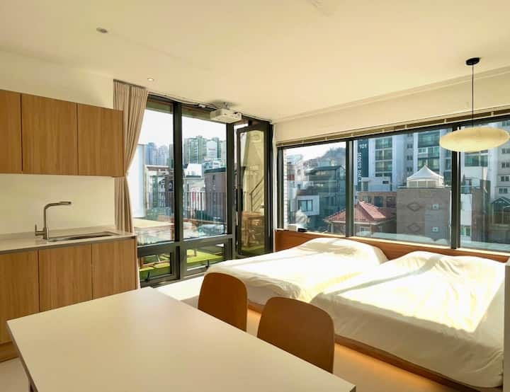 Hongik Station 10 Seconds #Q Size 2bed #Rooftop - Seúl